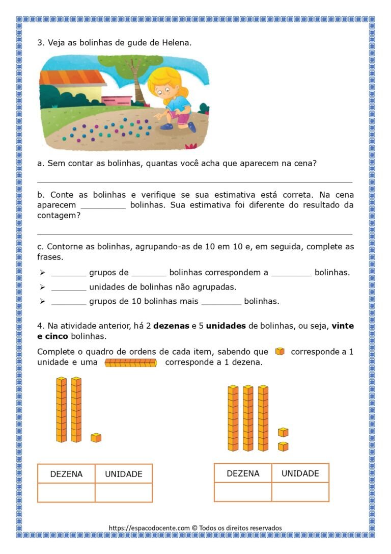 ATIVIDADES DE MATEMÁTICA NÚMEROS ATÉ 100 2º ANO - ESPAÇO DOCENTE
